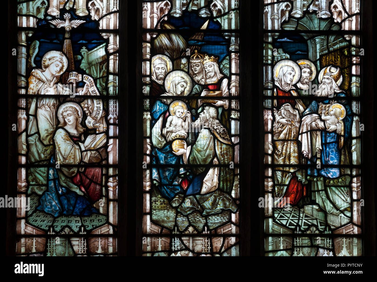 The infant Jesus stained glass, All Saints Church, Harpole ...