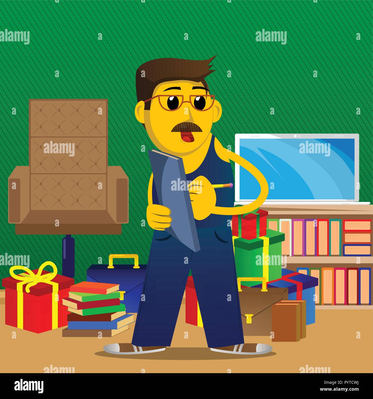 writer, caricature Stock Vector Images - Alamy