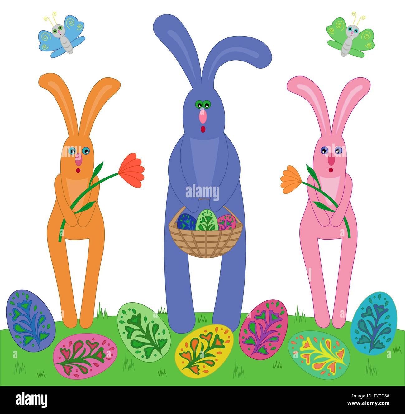 Three hares Stock Vector Images - Alamy