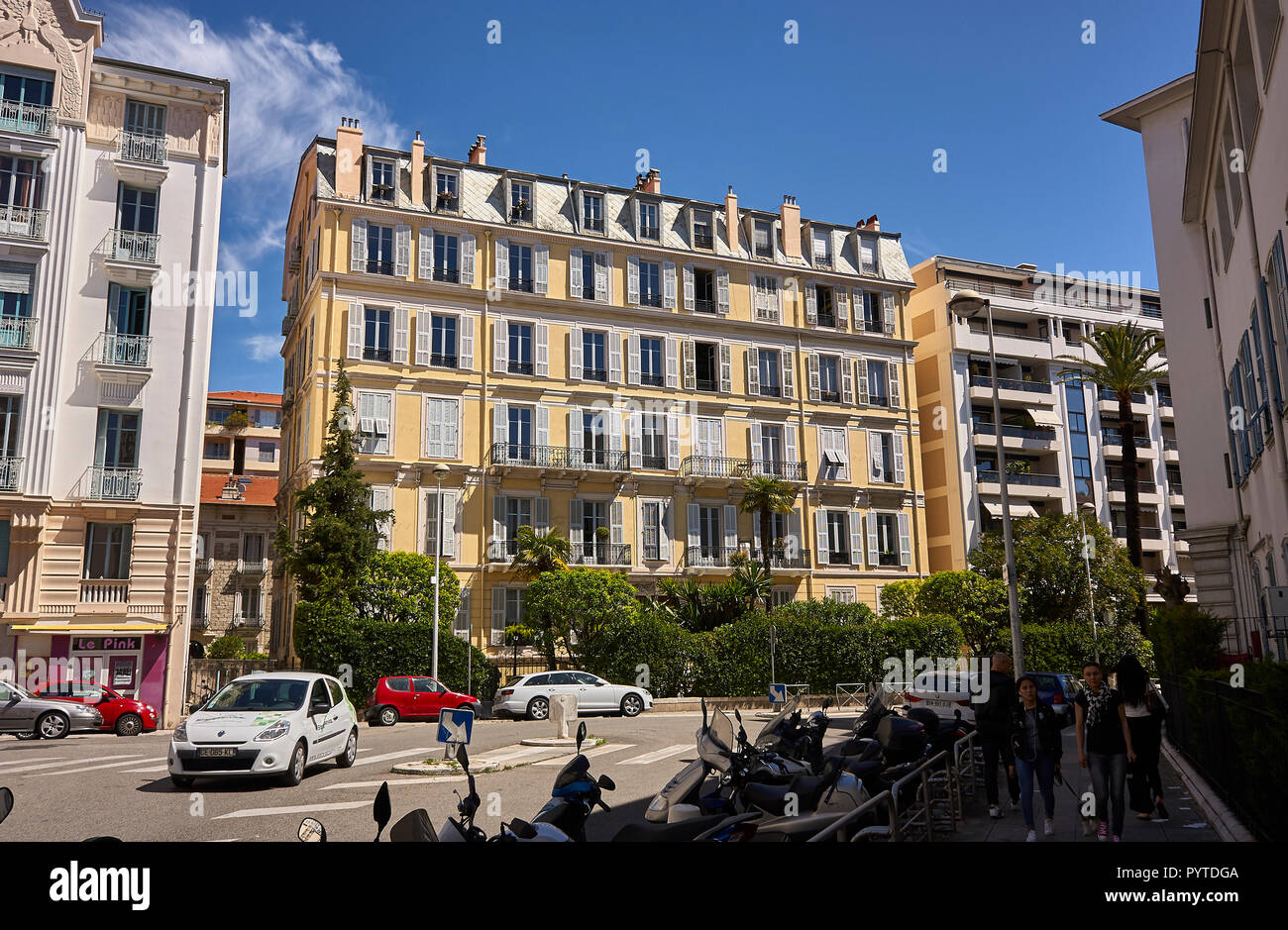 View of a colorful palace of Nice a city of unique and unmistakable ...