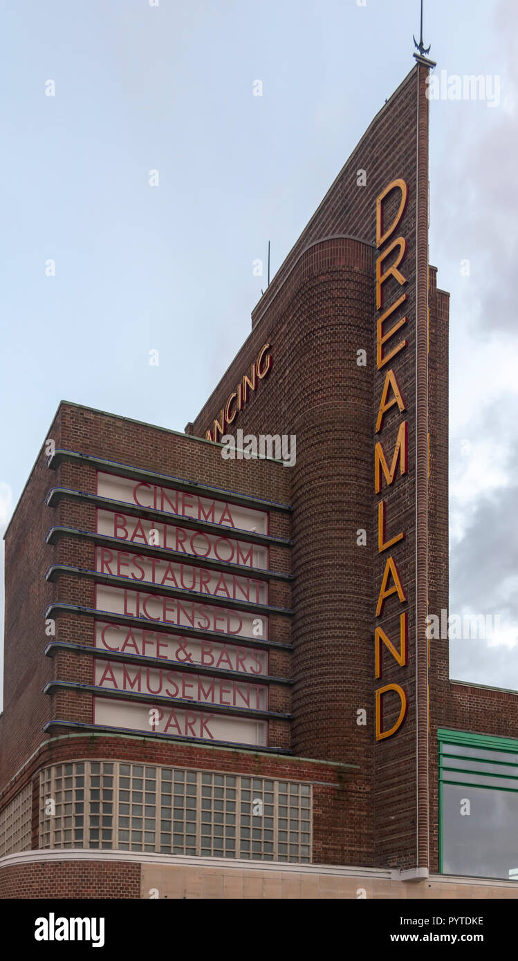 The iconic Art Deco fairground called DREAMLAND on the Margate seafront ... The iconic Art Deco fairground called DREAMLAND on the Margate seafront ...