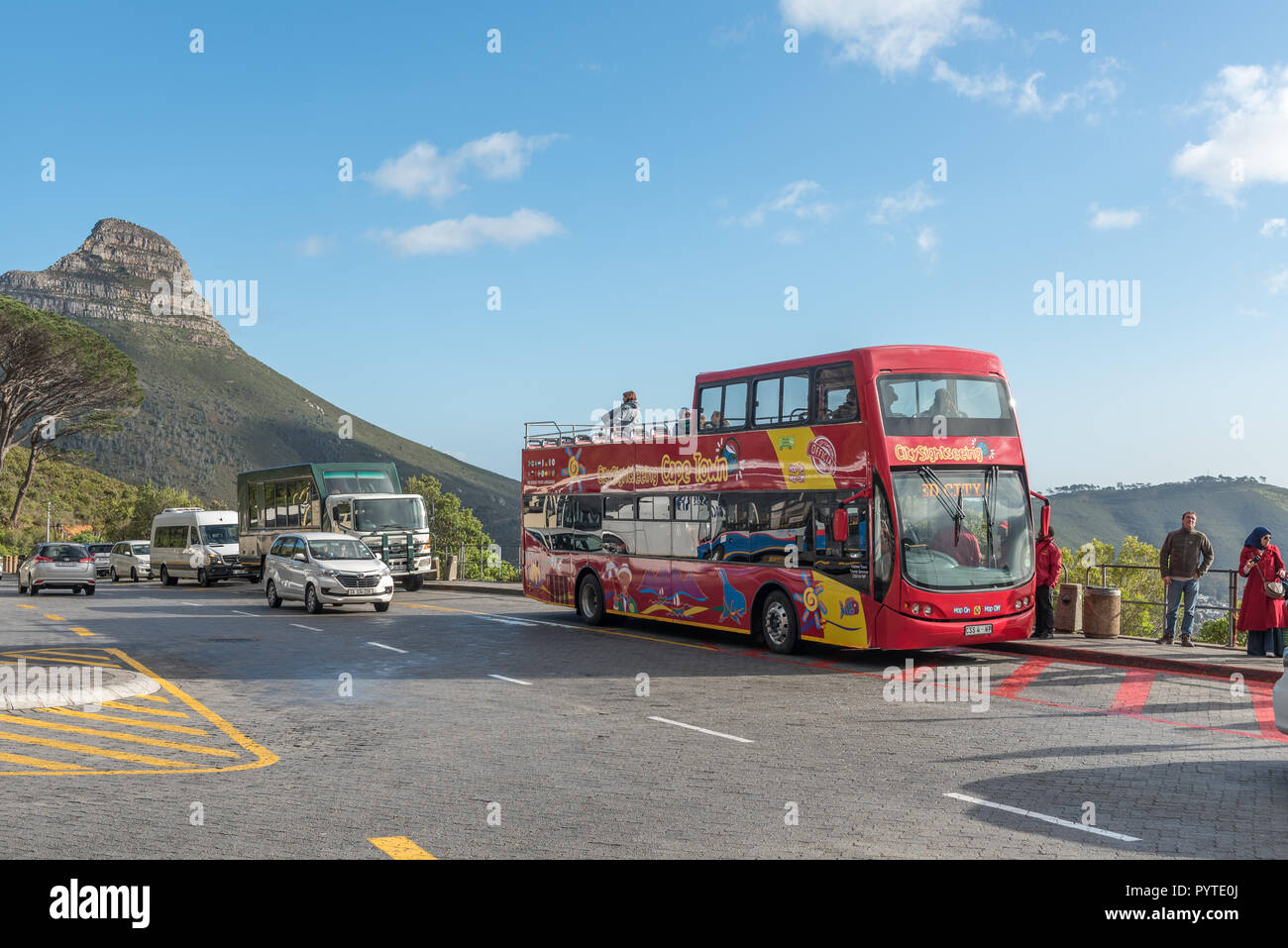 CAPE TOWN, SOUTH AFRICA, AUGUST 17, 2018: A City Sightseeing Bus and ...