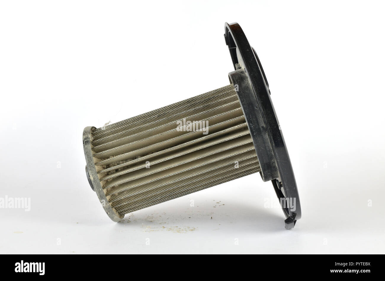 Used dirty filter of a vacuum cleaner - on a white background Stock ...