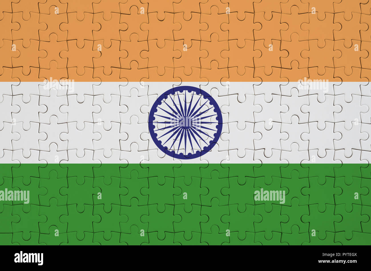 India flag is depicted on a folded puzzle Stock Photo - Alamy