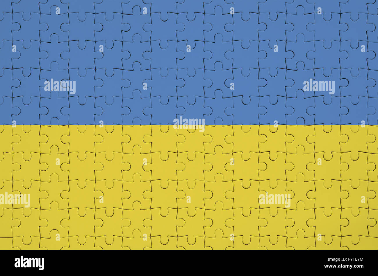 Ukraine flag is depicted on a folded puzzle Stock Photo - Alamy