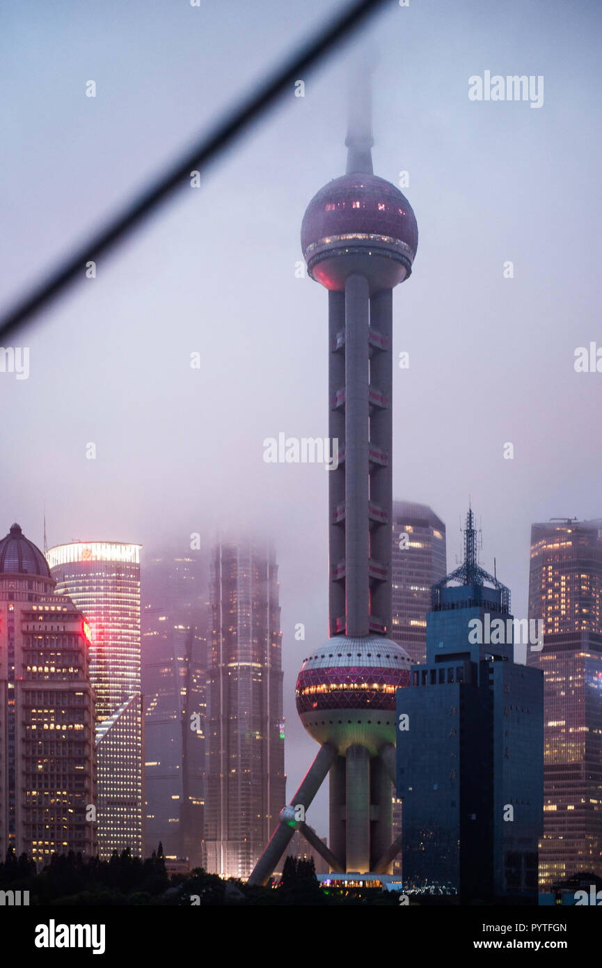 Shanghai Pearl Tower Isolated Chinese Megacity Icon Bund Architecture ...