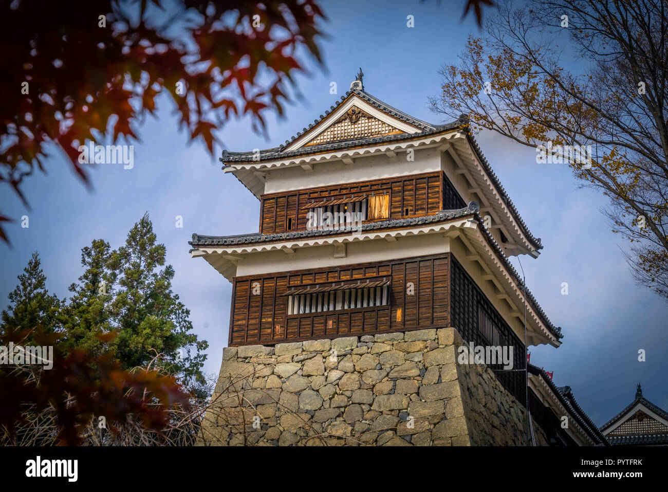 A mix of nature and history at Ueda Castle Stock Photo - Alamy