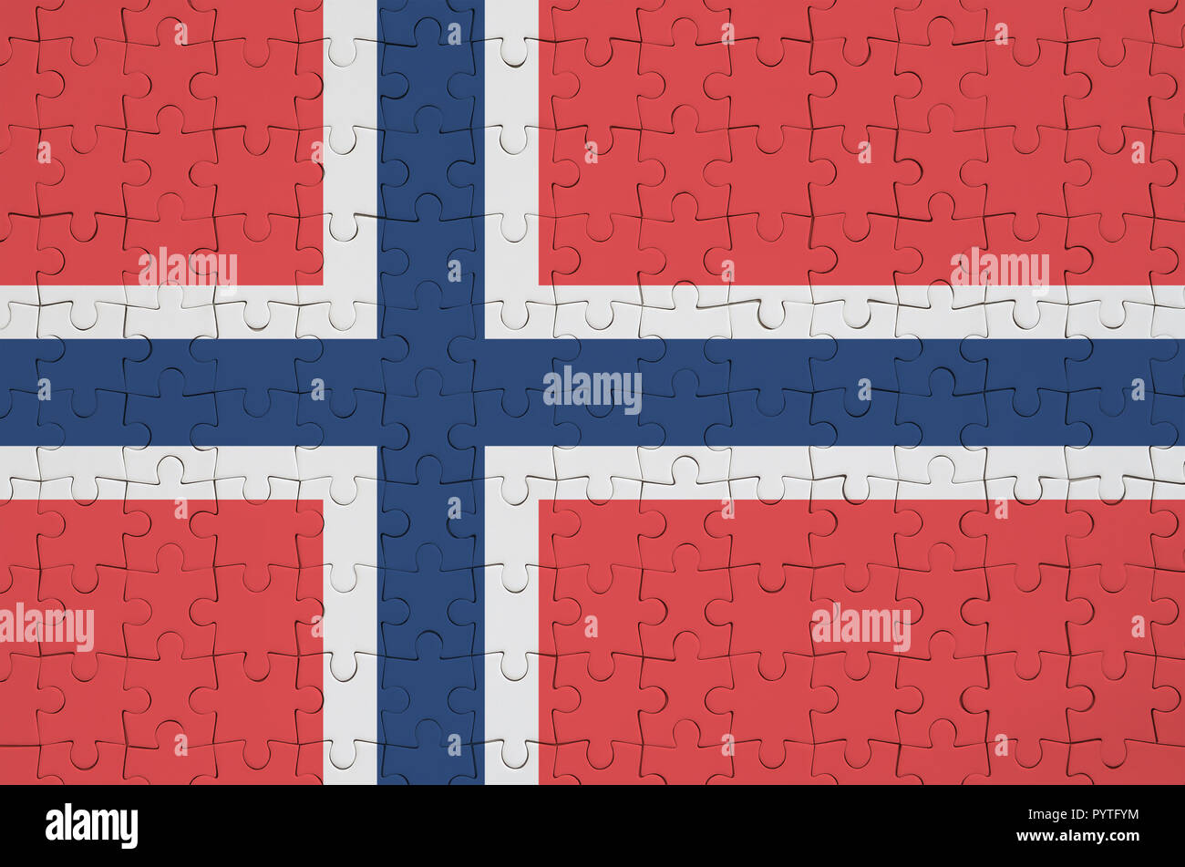 Norway flag is depicted on a folded puzzle Stock Photo - Alamy