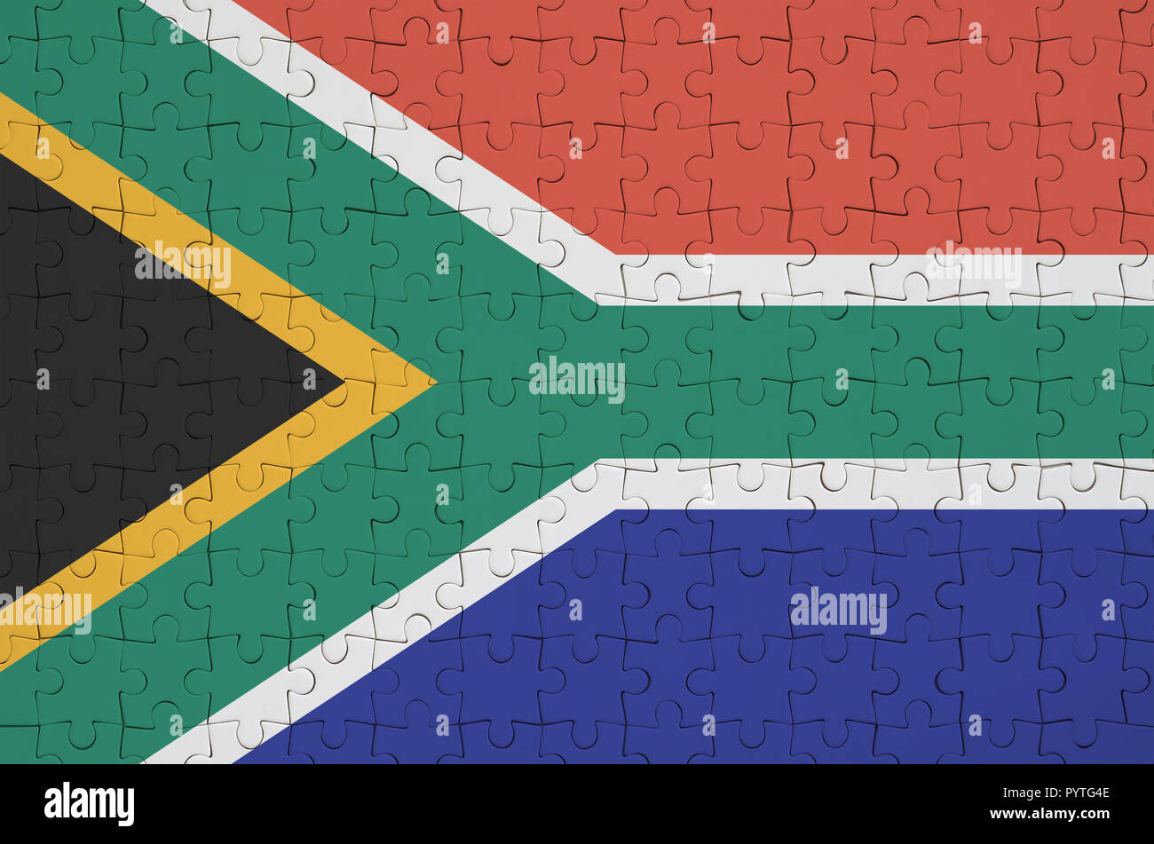 South Africa flag is depicted on a folded puzzle Stock Photo - Alamy