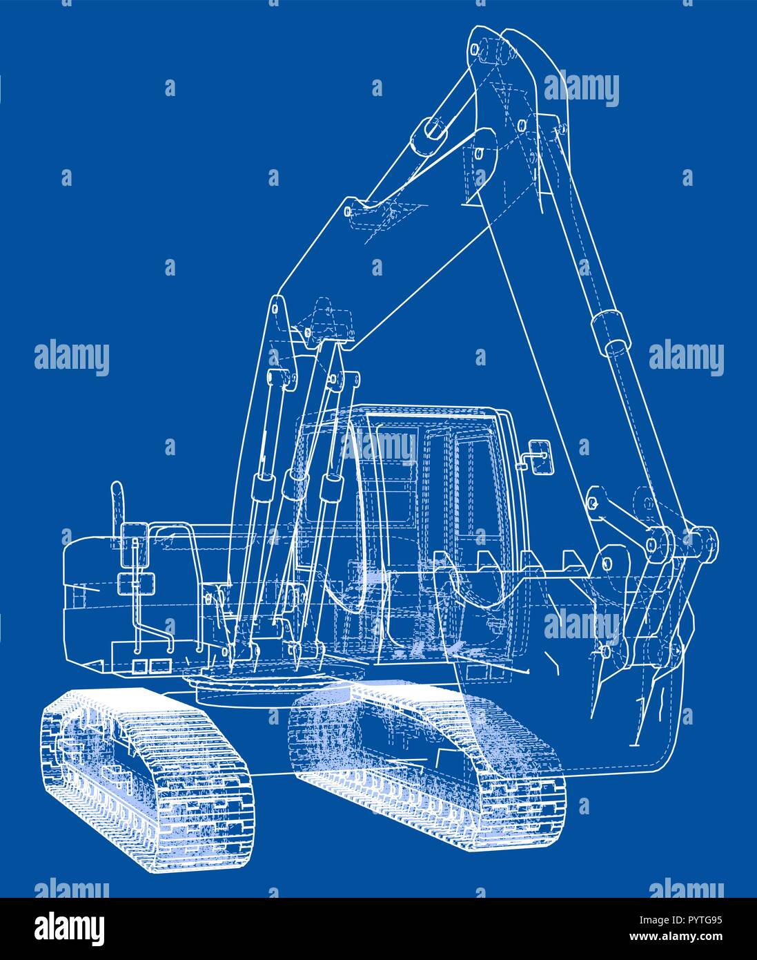 Excavator concept outline. Vector Stock Vector Image & Art - Alamy