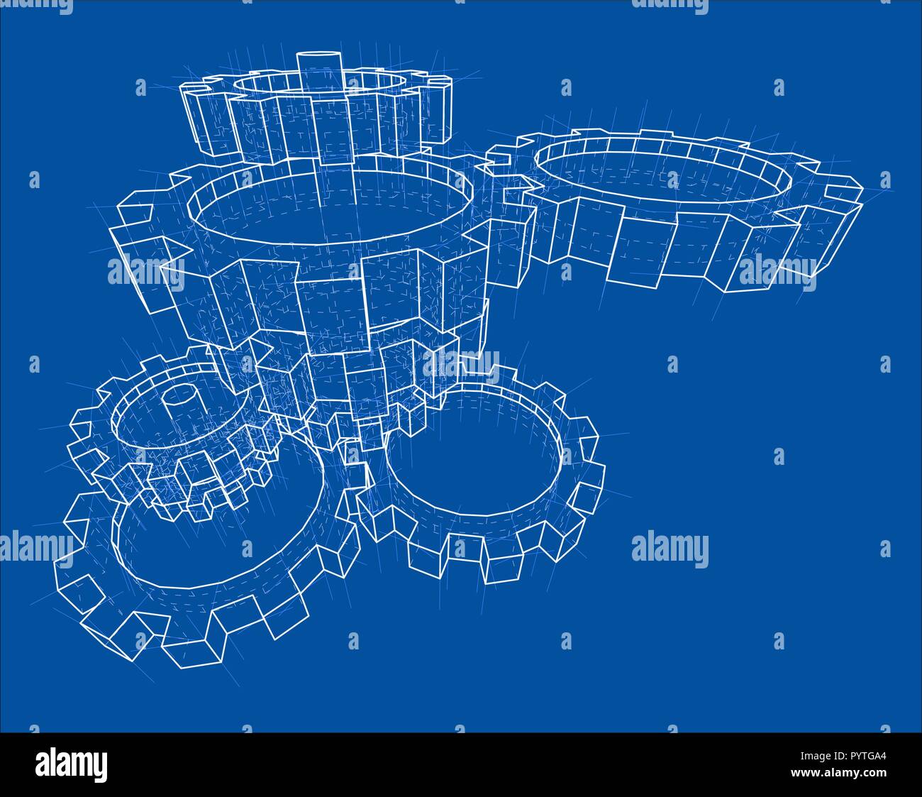 3D gears. Vector Stock Vector Image & Art - Alamy