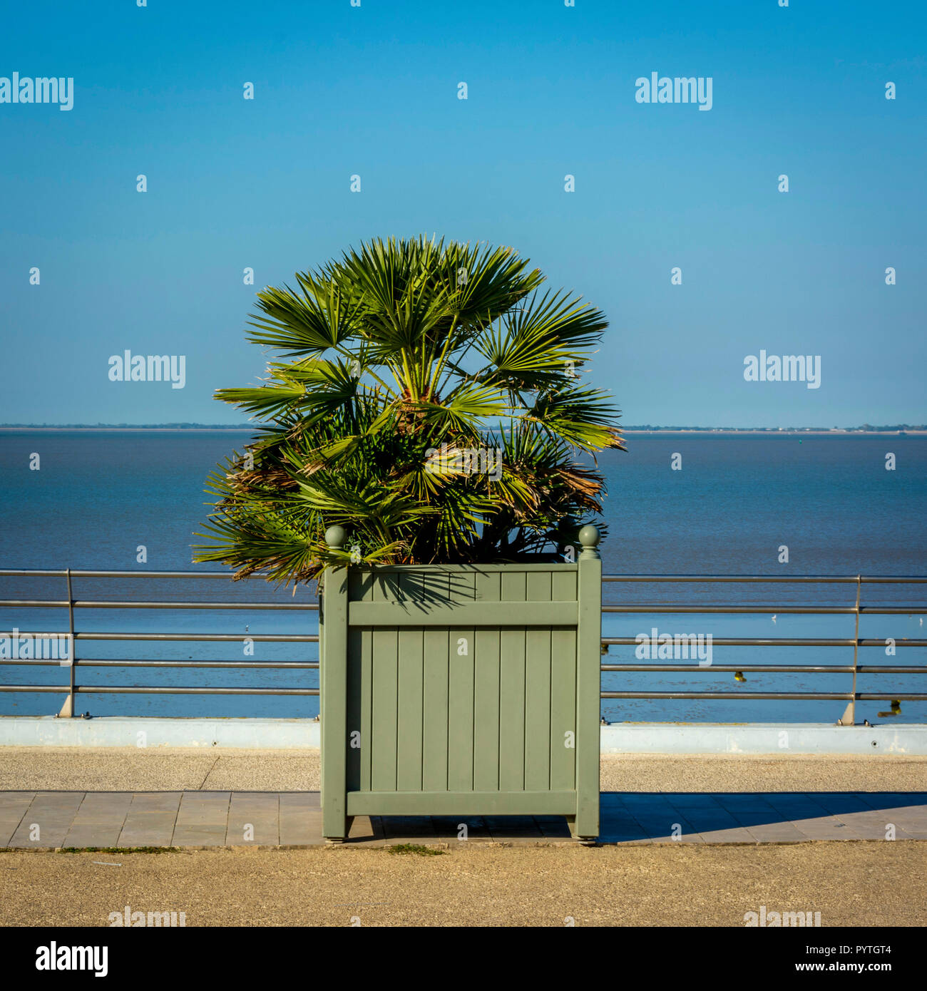 The boardwalk on the waterfront at Fouras, Charente-Maritime department ...