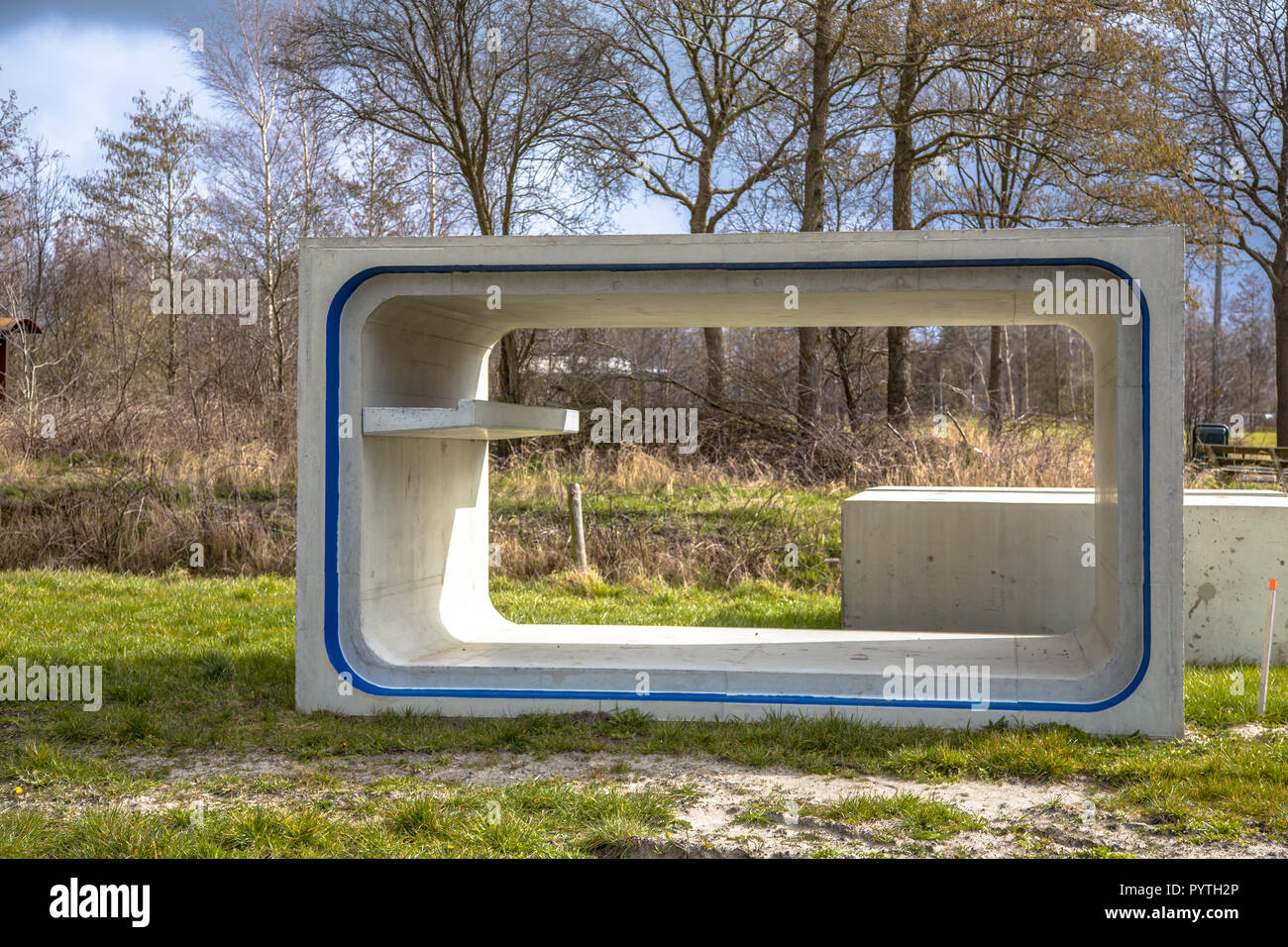 Element of concrete eco culvert with gangway for wildlife Stock Photo ...