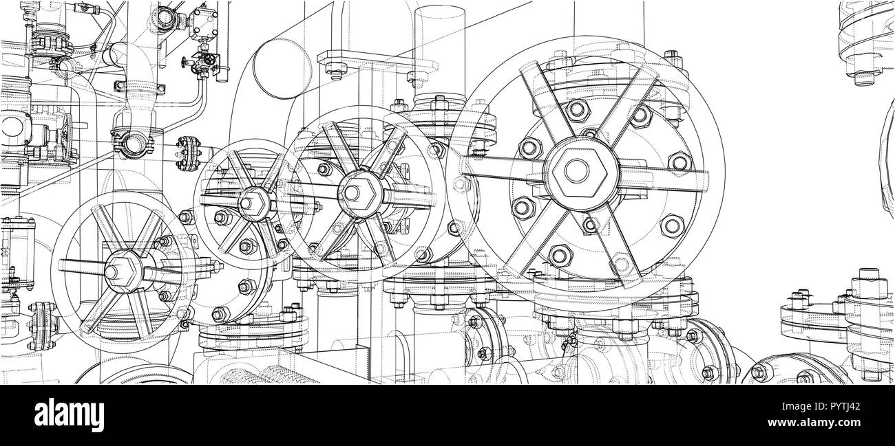 Sketch of industrial equipment. Vector Stock Vector Image & Art - Alamy