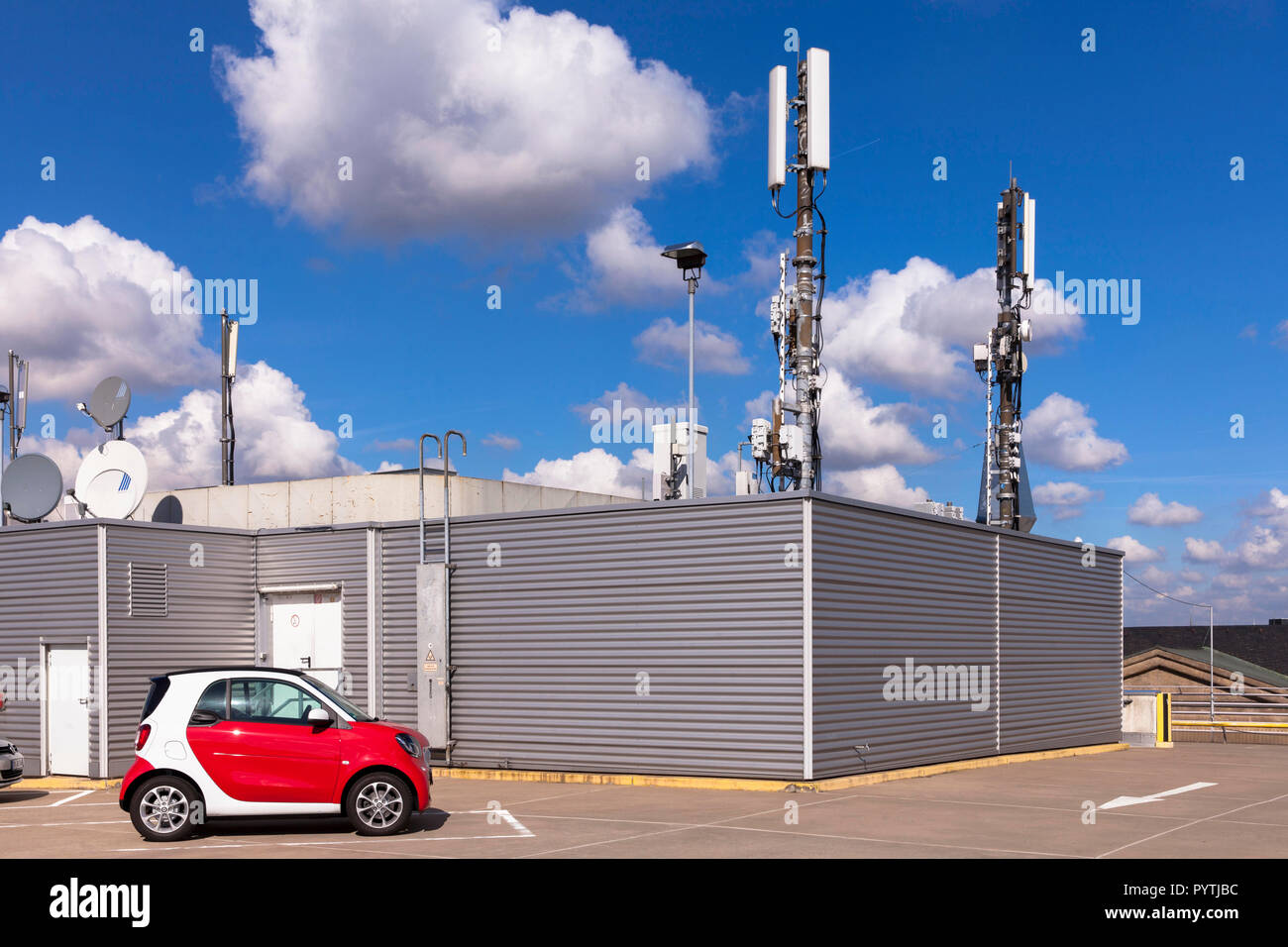 cell phone masts on the multi-storey car park of the Kaufhof department ...
