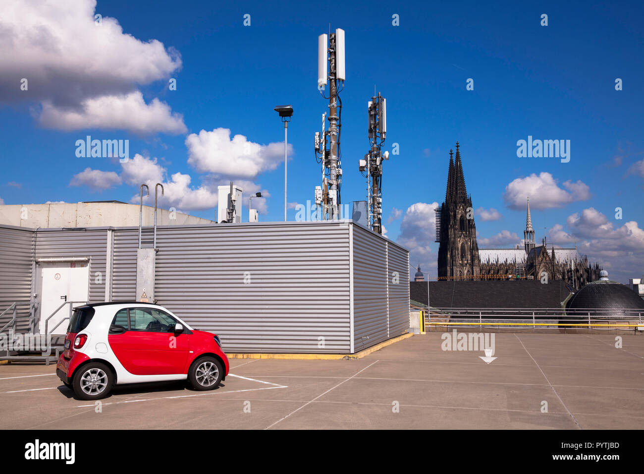 cell phone masts on the multi-storey car park of the Kaufhof department ...