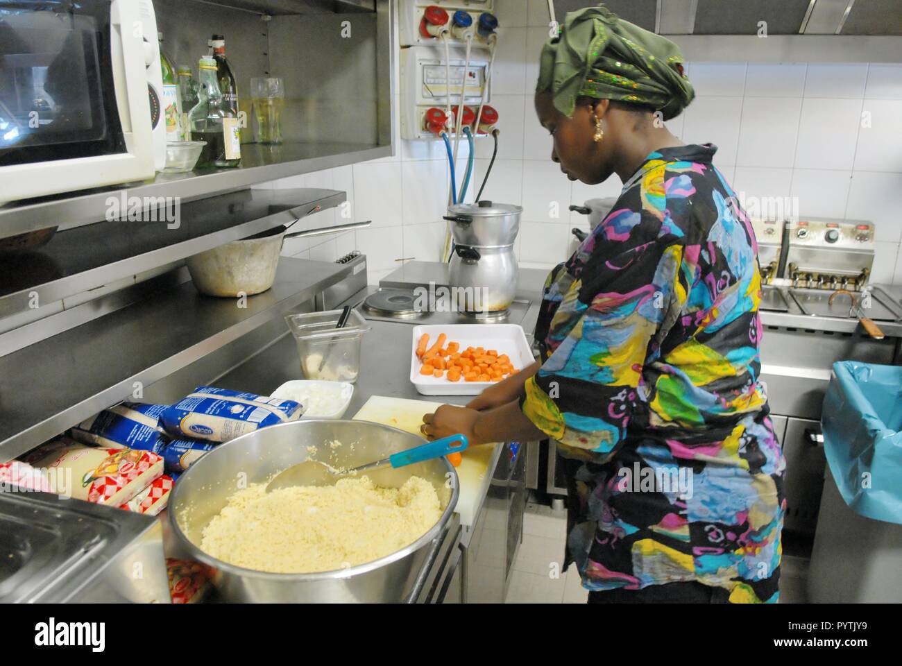 Tuareg immigrant community in Pordenone, northeast Italy; Two women ...