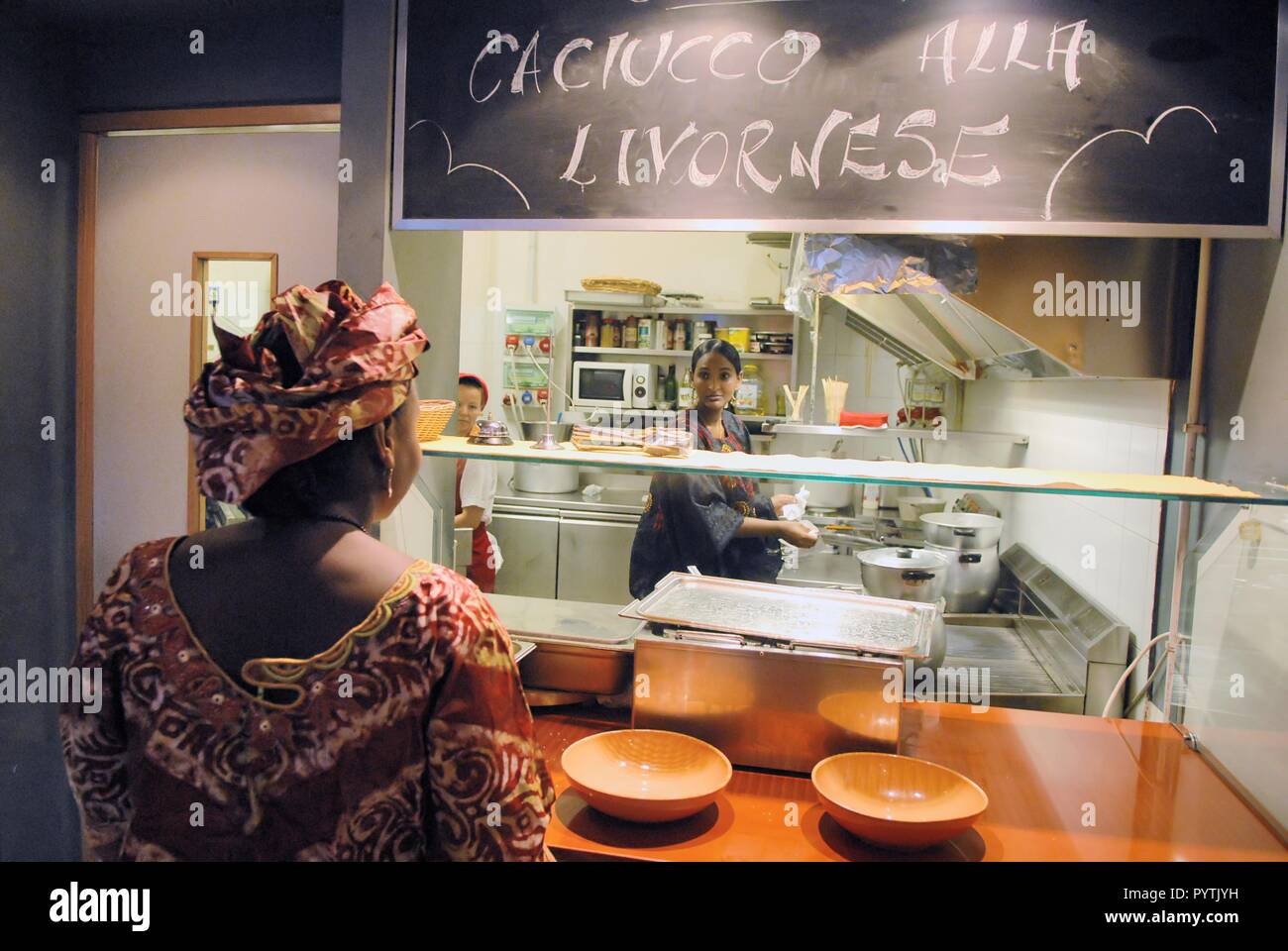 Tuareg immigrant community in Pordenone, northeast Italy; Two women ...