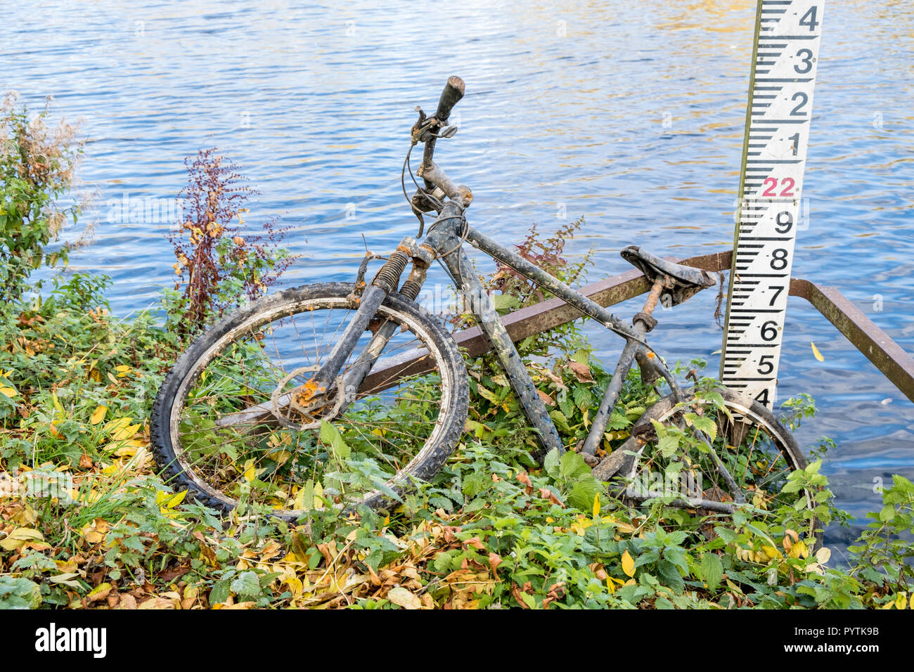 Bicycle dumped in garbage hi-res stock photography and images - Alamy