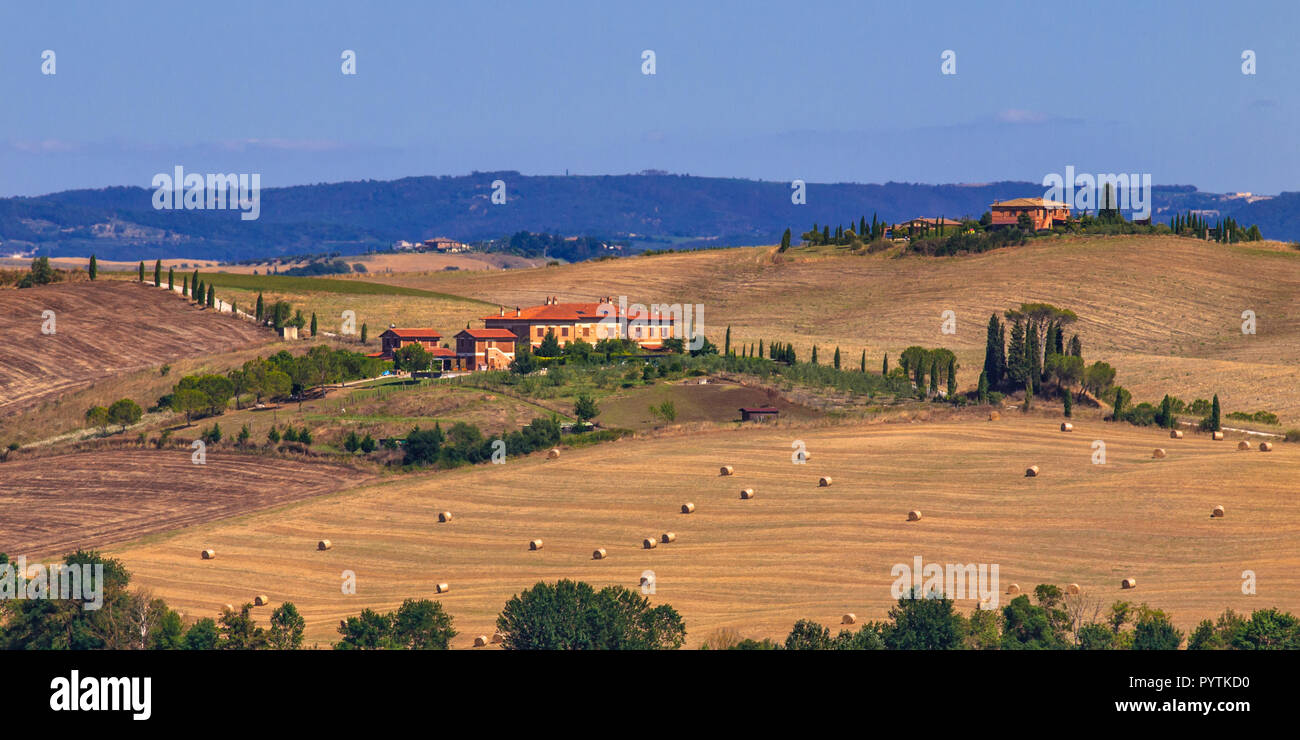 Tuscan Landscape during a Bright Summer Day Stock Photo - Alamy