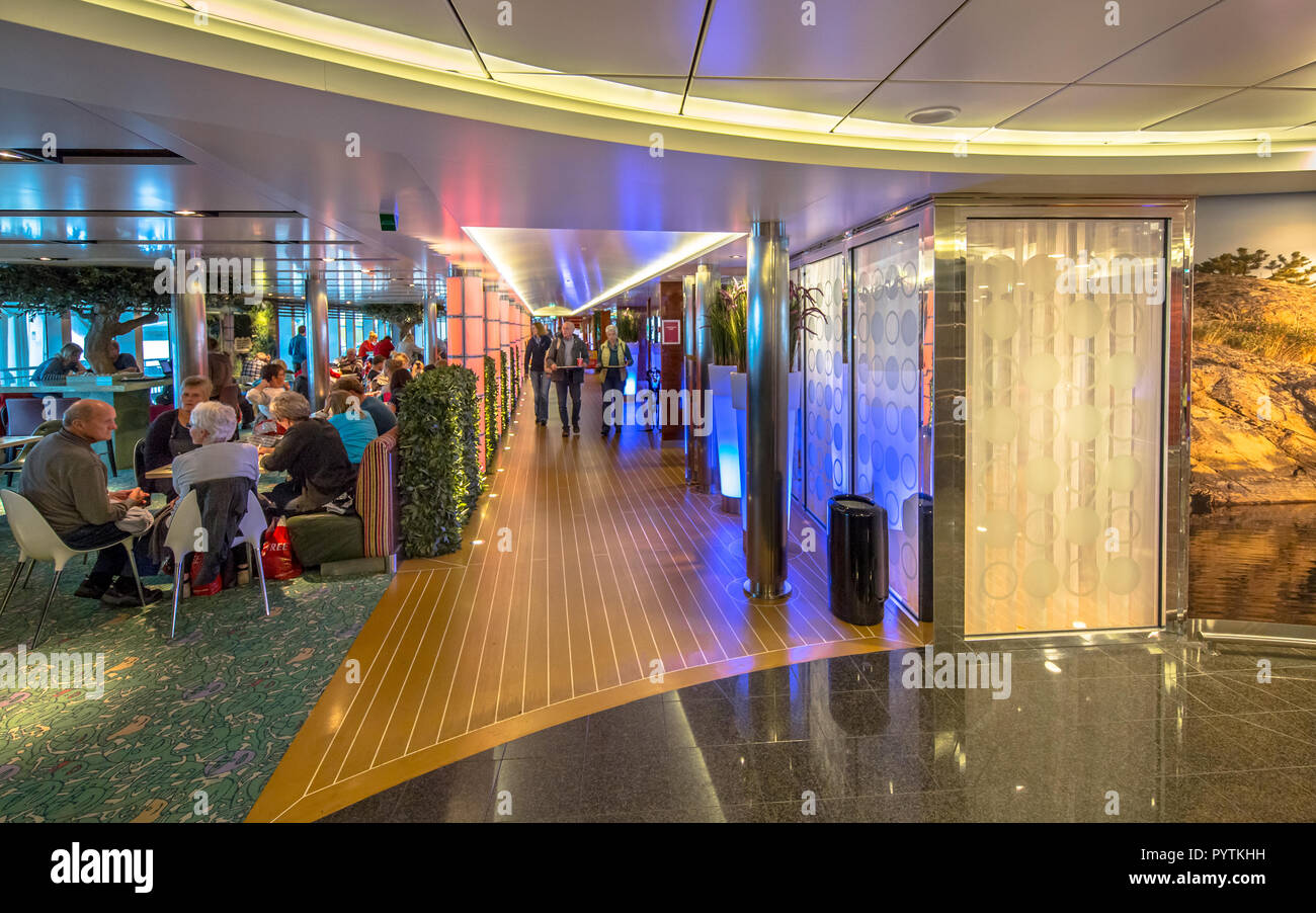 Modern Interior of restaurant in luxurious passenger cruise ferry Stock ...