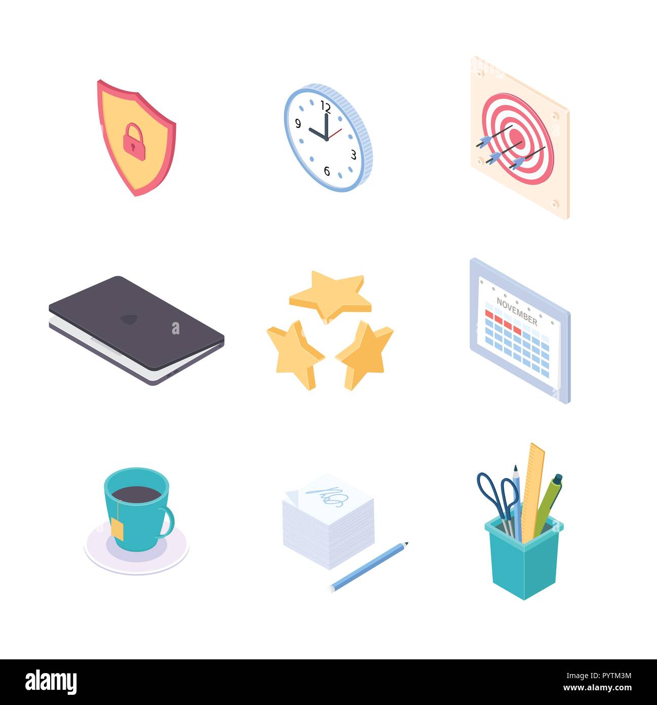 Office supplies modern vector hi-res stock photography and images - Alamy
