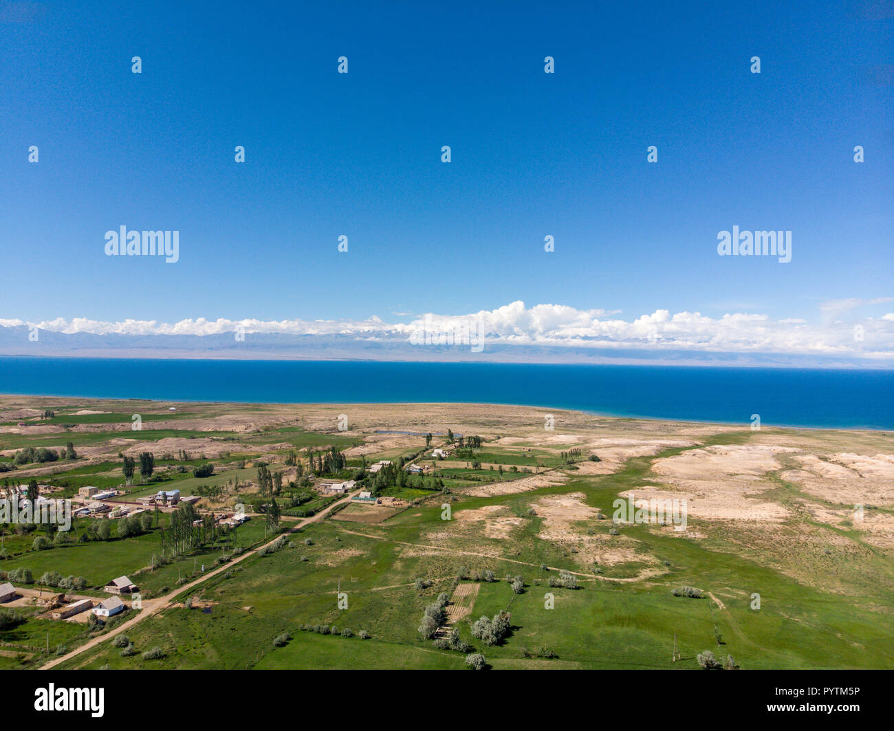The Issyk-kul Lake. Kyrgyzstan, Central Asia. Dron Arial Shoot Stock ...