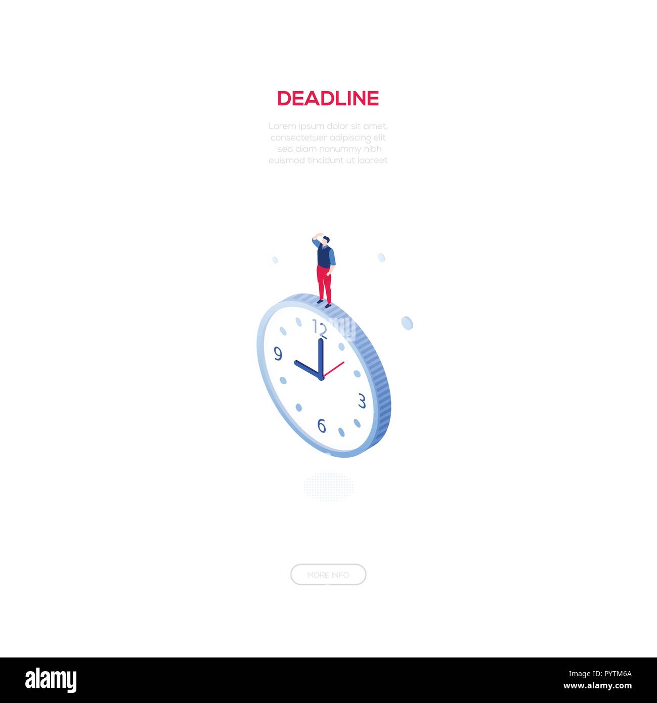 Deadline concept - modern isometric vector web banner Stock Vector ...