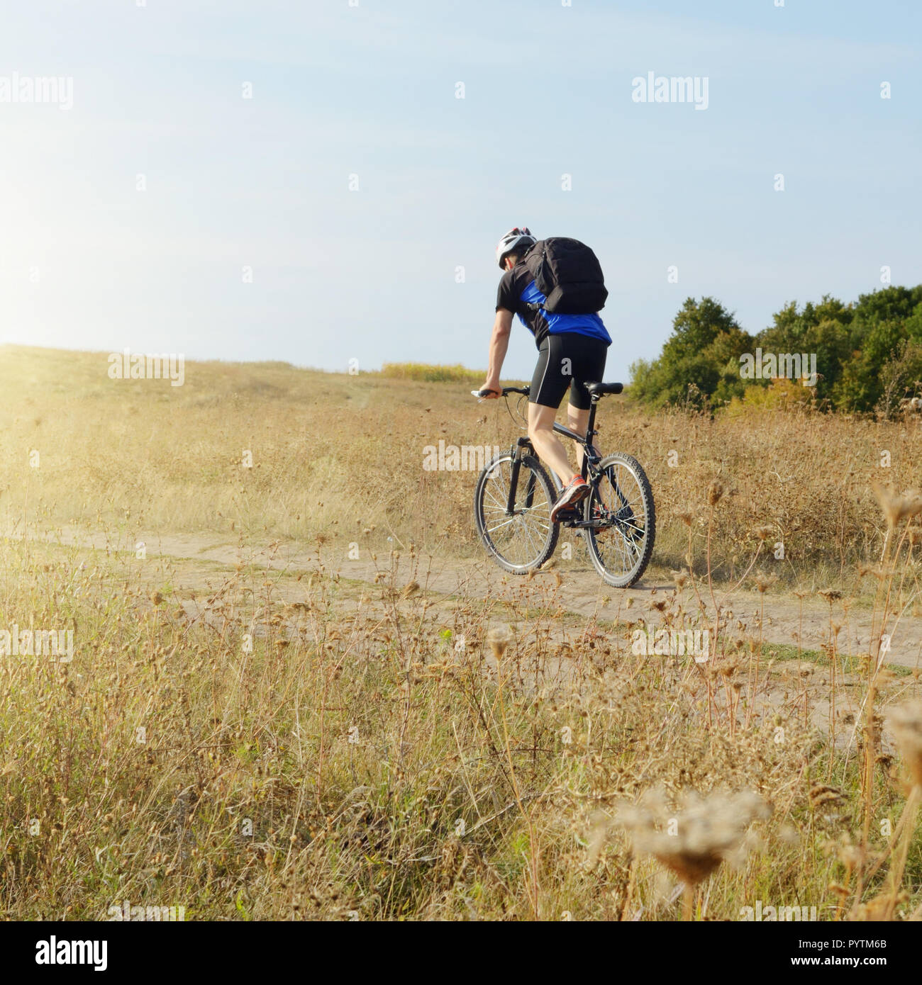 Backpack cyclist hi-res stock photography and images - Alamy