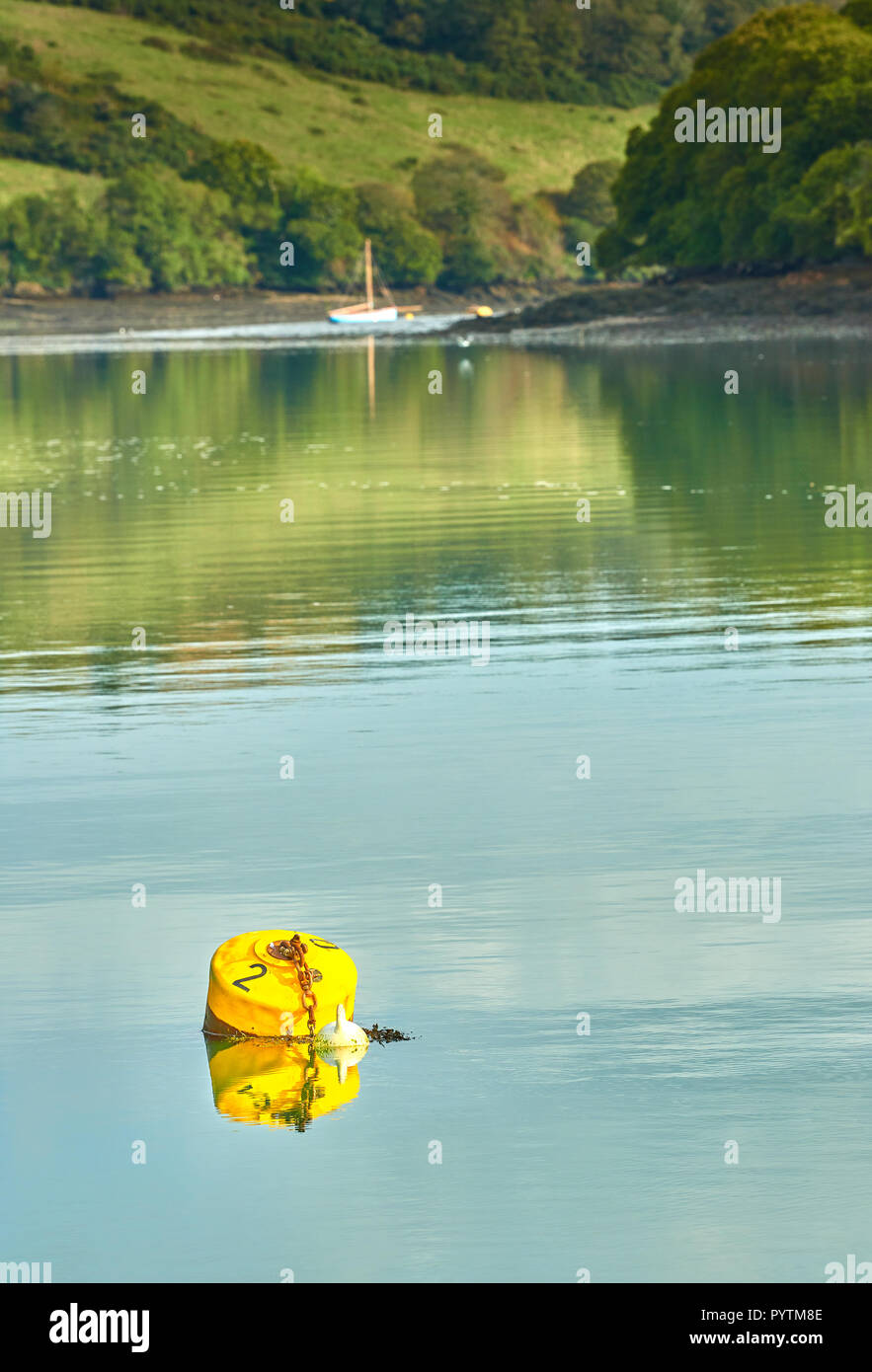 River Fal at Trelissick, Roseland peninsula, Cornwall, England, above ...