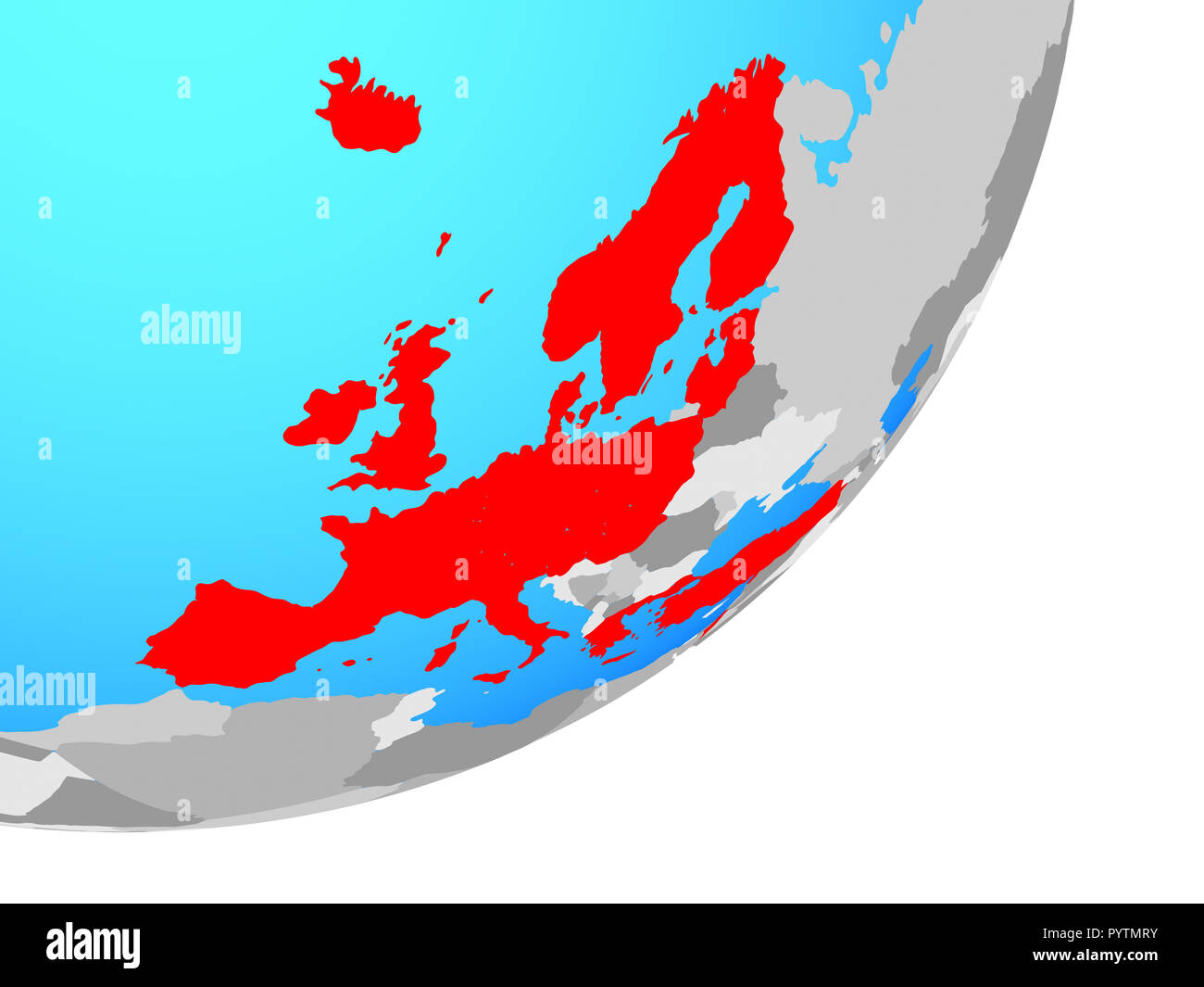 OECD European members on blue political globe. 3D illustration Stock ...