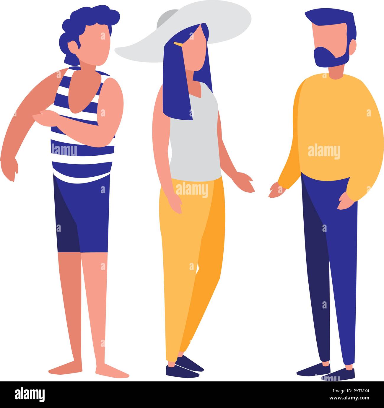 group of young people modeling characters vector illustration design ...