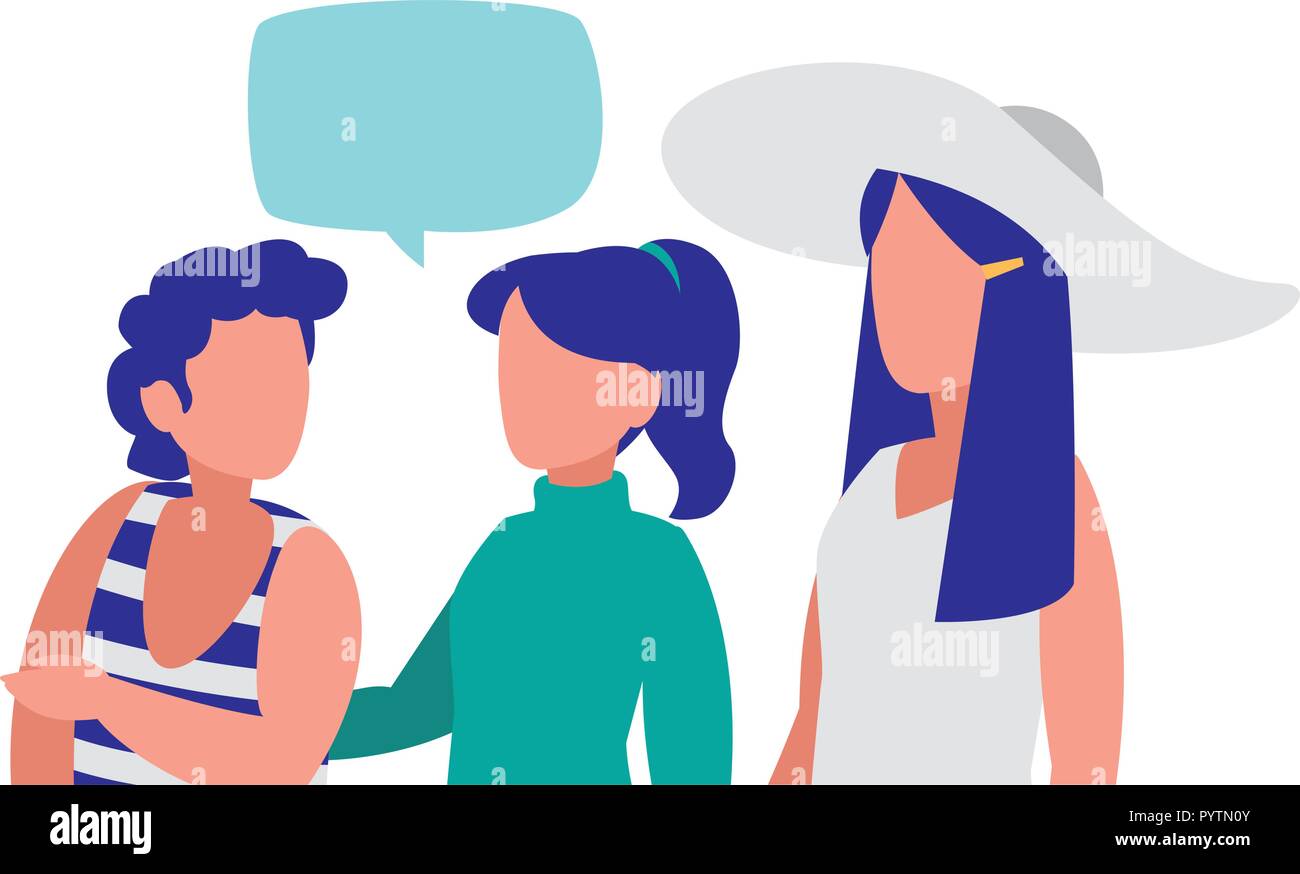 group of young people modeling characters vector illustration design ...