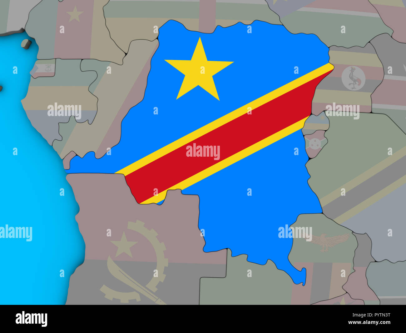 Democratic rep congo flag hi-res stock photography and images - Alamy