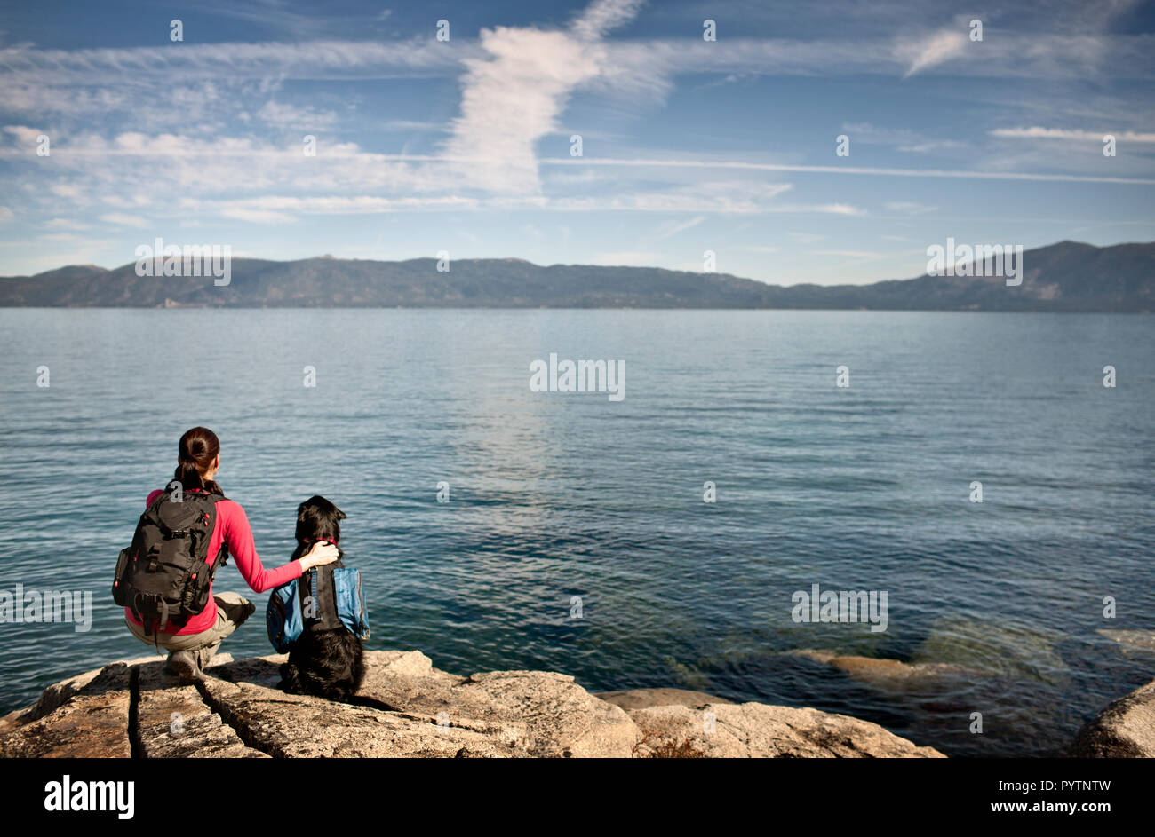 Woman hiker dog beautiful hi-res stock photography and images - Alamy