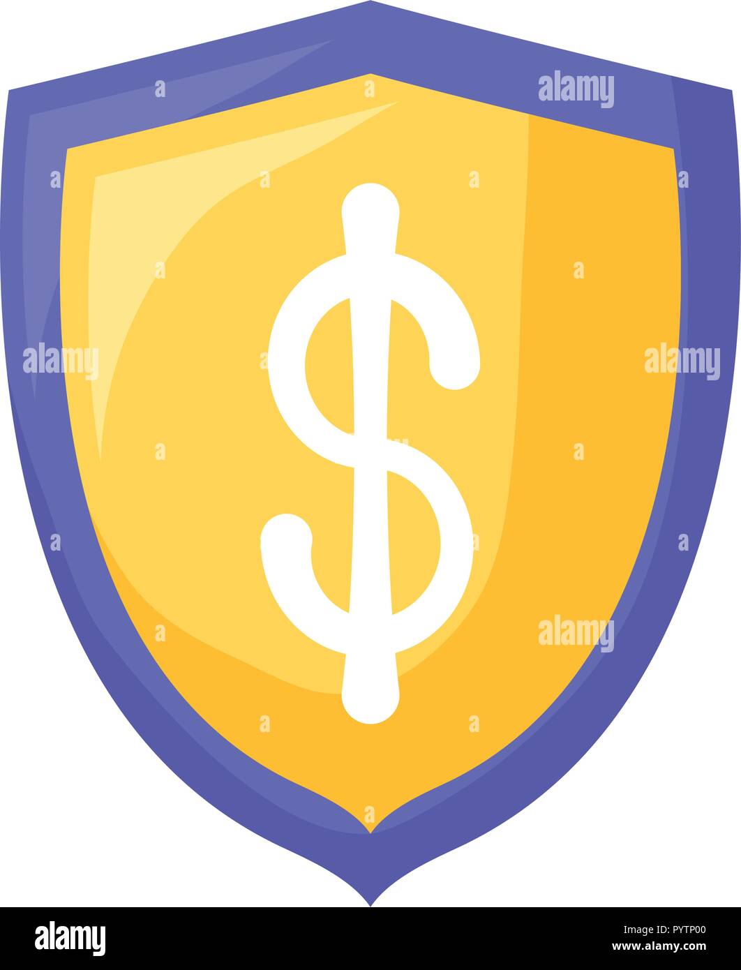 shield with money symbol icon over white background, vector ...