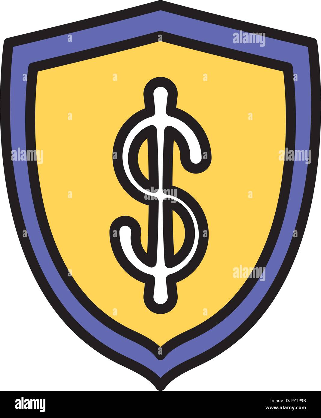 shield with money symbol icon over white background, vector ...