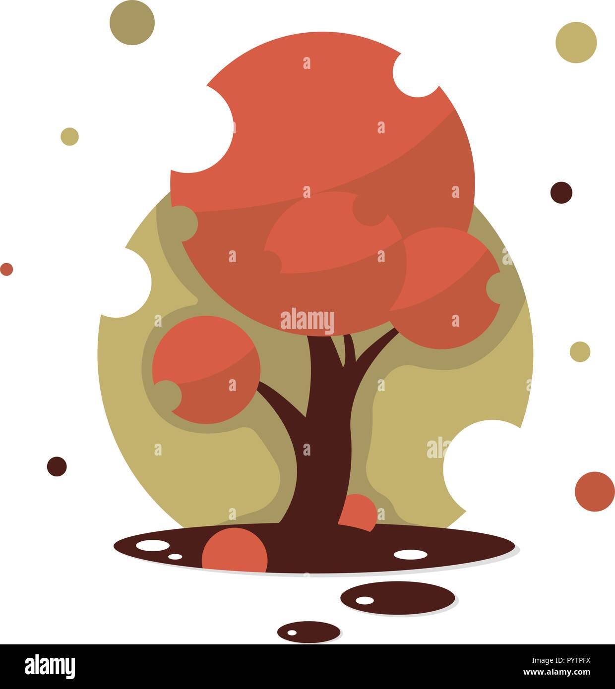 Red maple tree. Isolated vector tree on white background Stock Vector ...