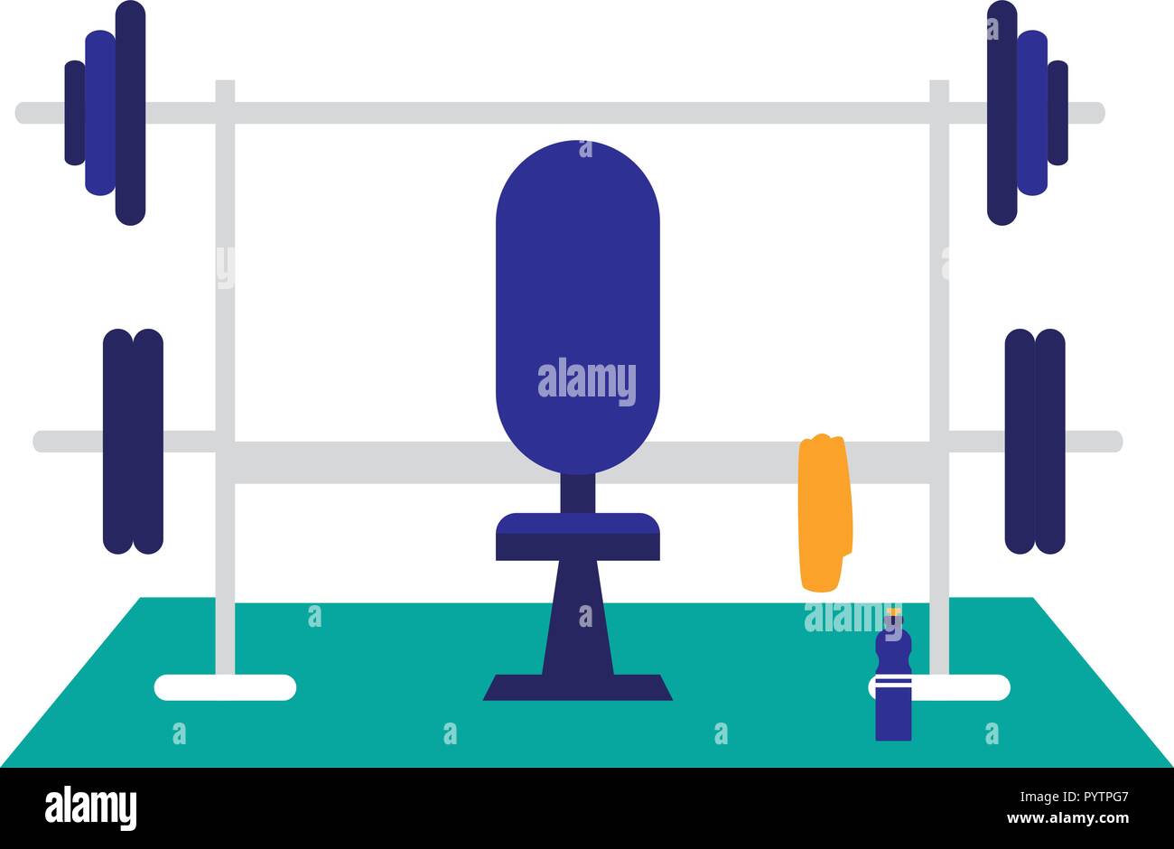 bench press machine over white background, vector illustration Stock ...