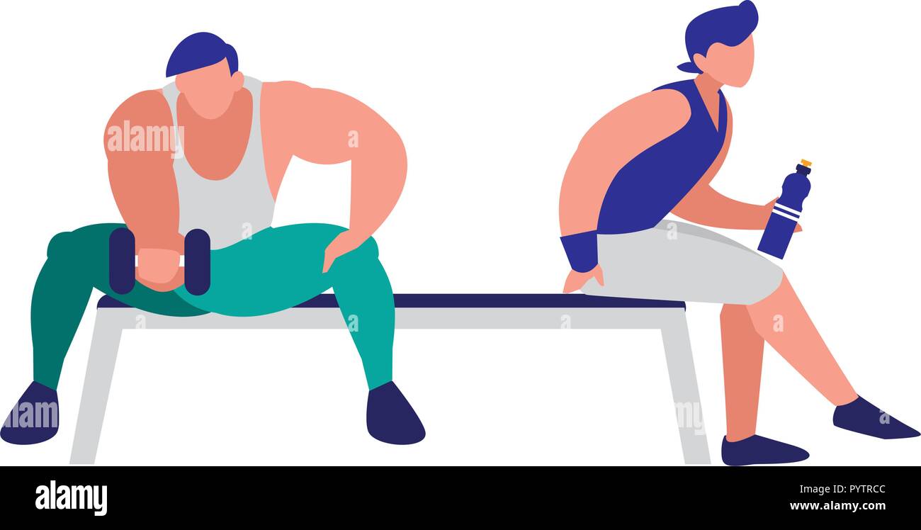 men sitting in a seat over white background, colorful design. vector ...