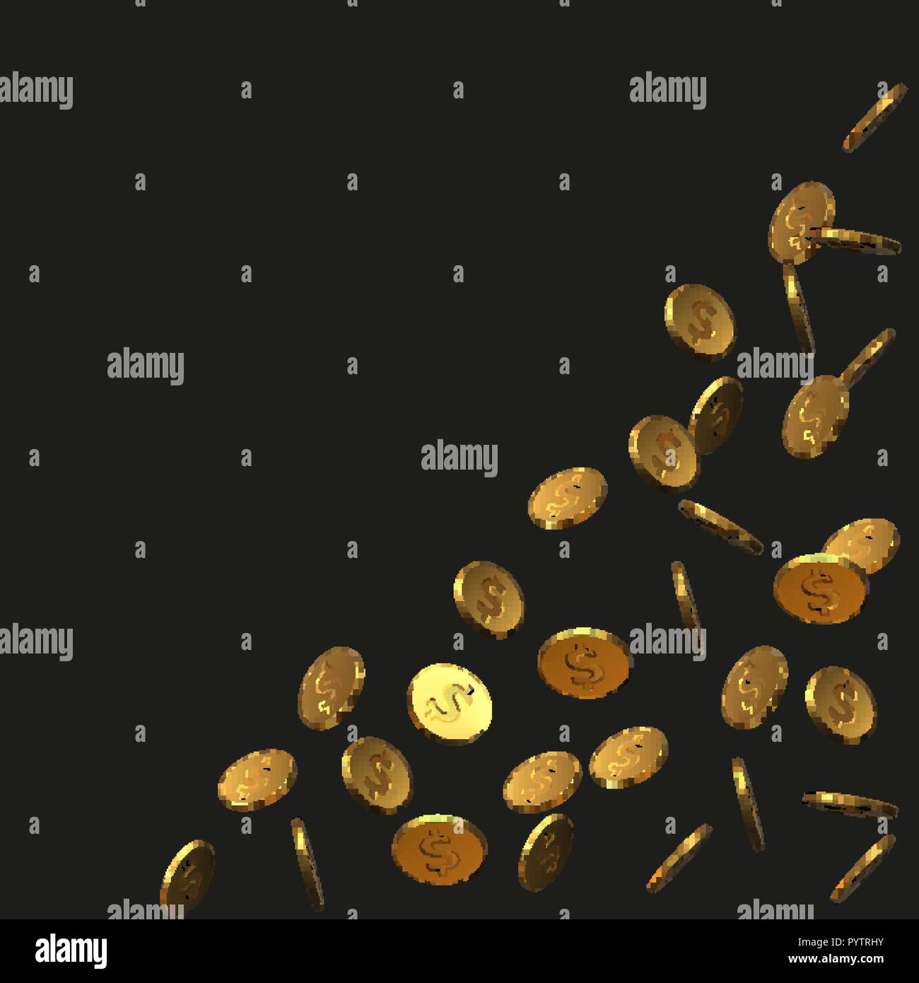 Gold coins falling hi-res stock photography and images - Alamy