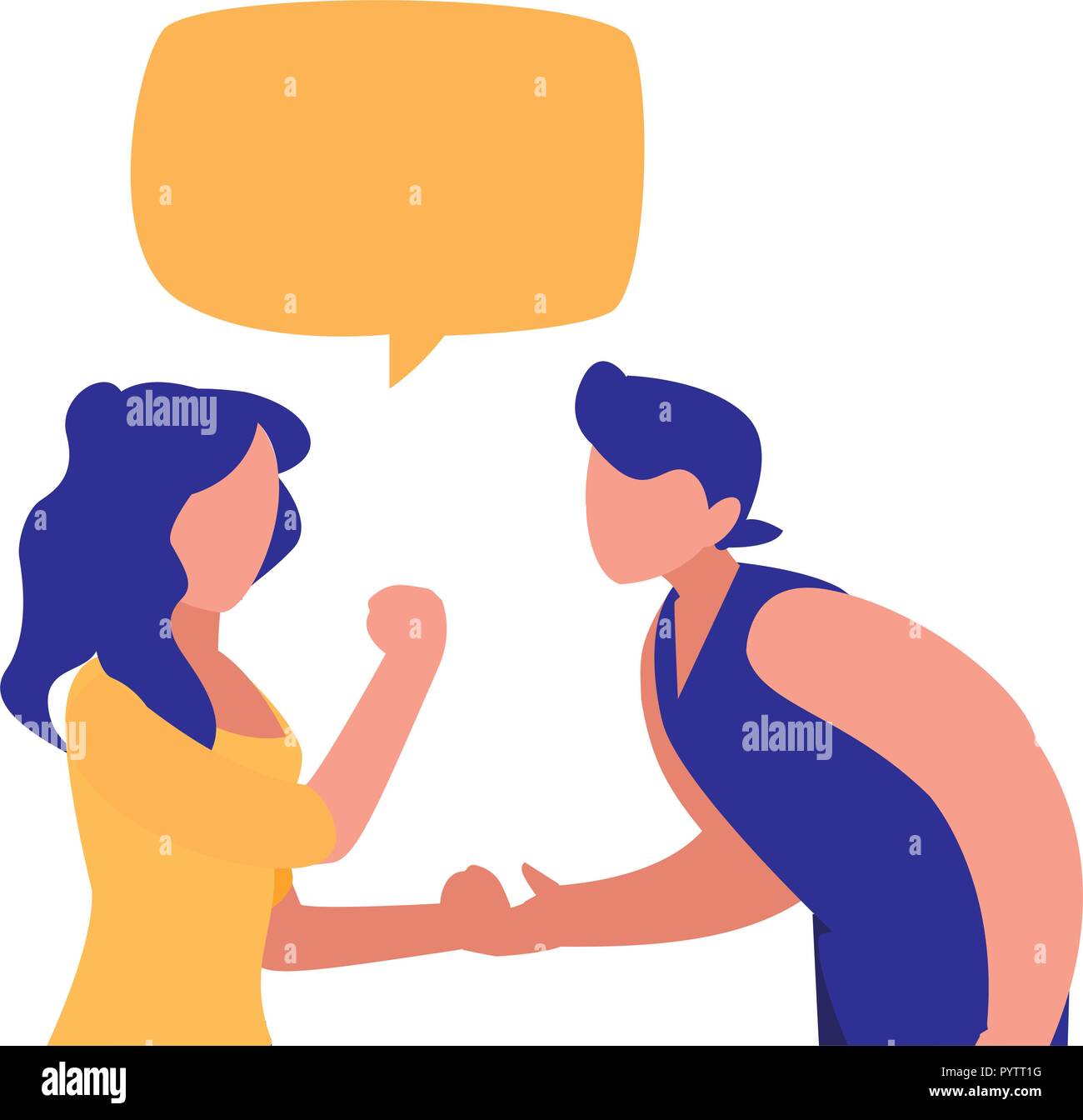 avatar couple having a conversation over white background, vector ...