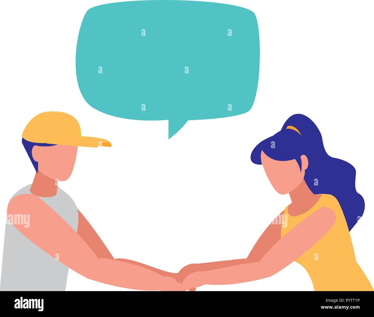 avatar couple having a conversation over white background, vector ...