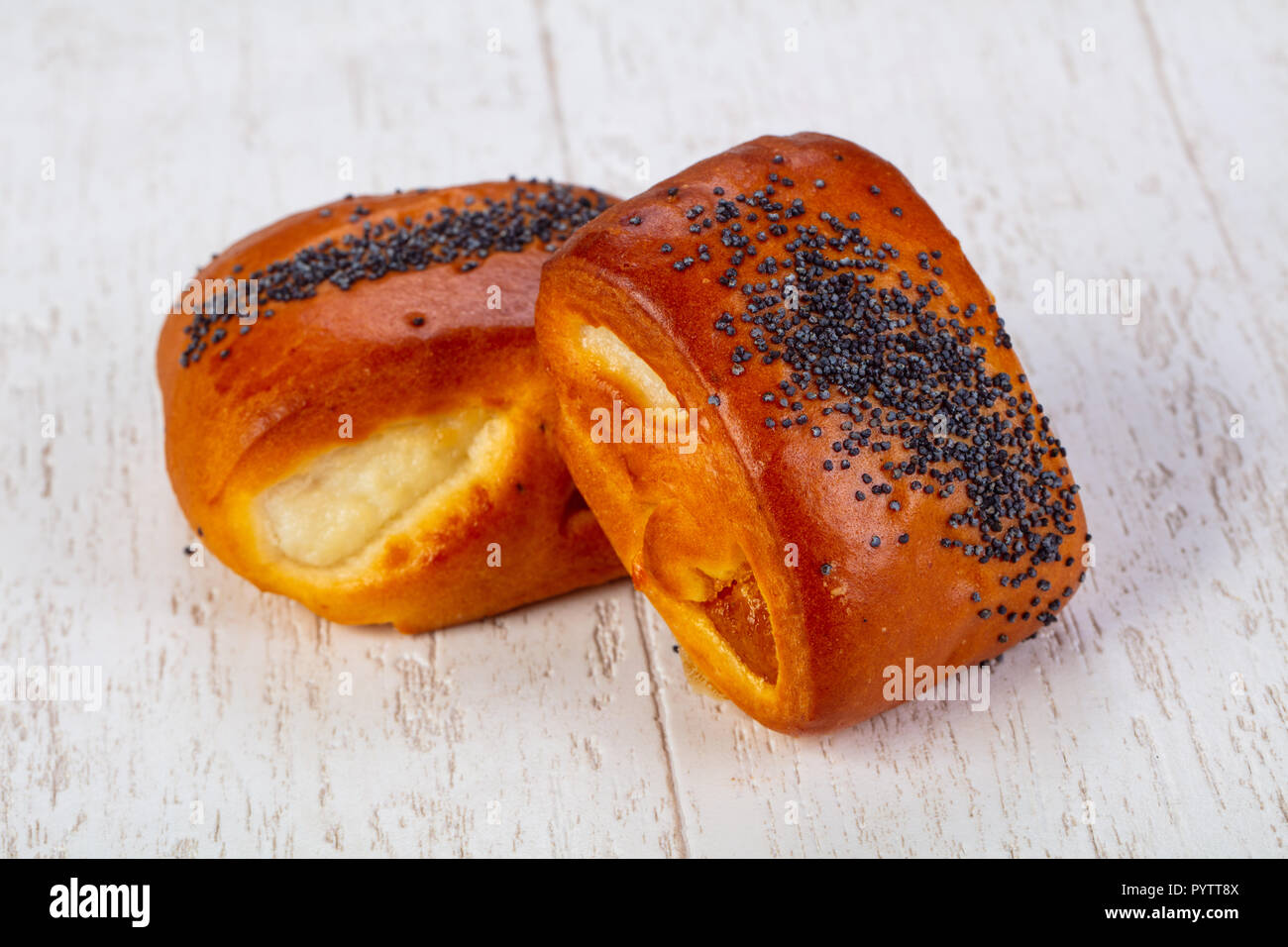 Sweet tastu bun with jam Stock Photo - Alamy