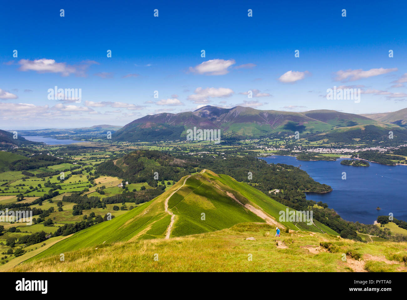 The well-worn footpath across Skelgill bank leading to the summit of ...