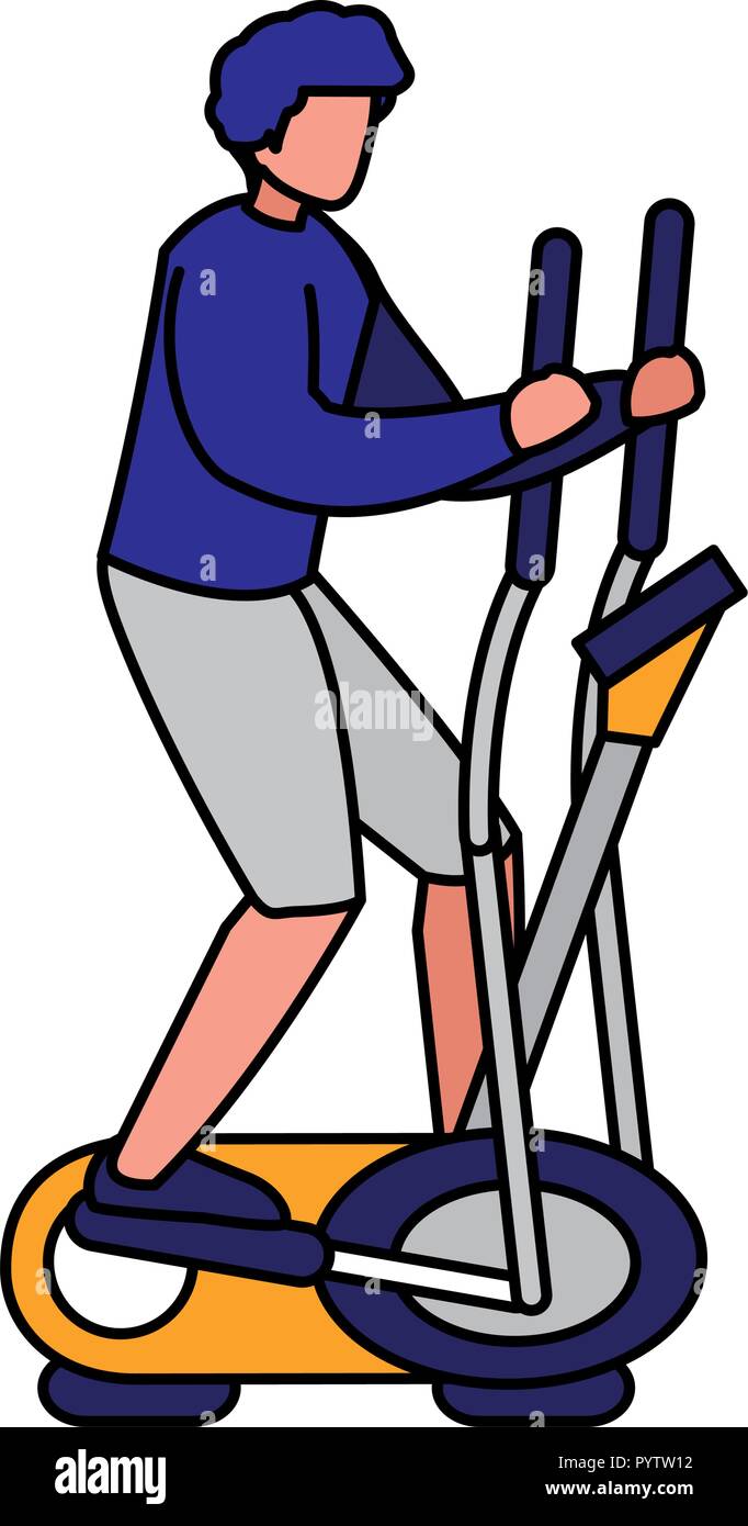 Man on an elliptical bike hi-res stock photography and images - Alamy