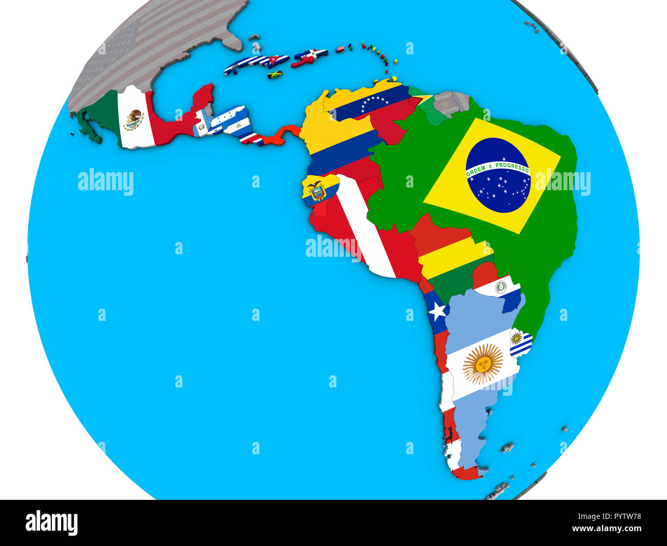 Map latin america flags countries hi-res stock photography and images ...