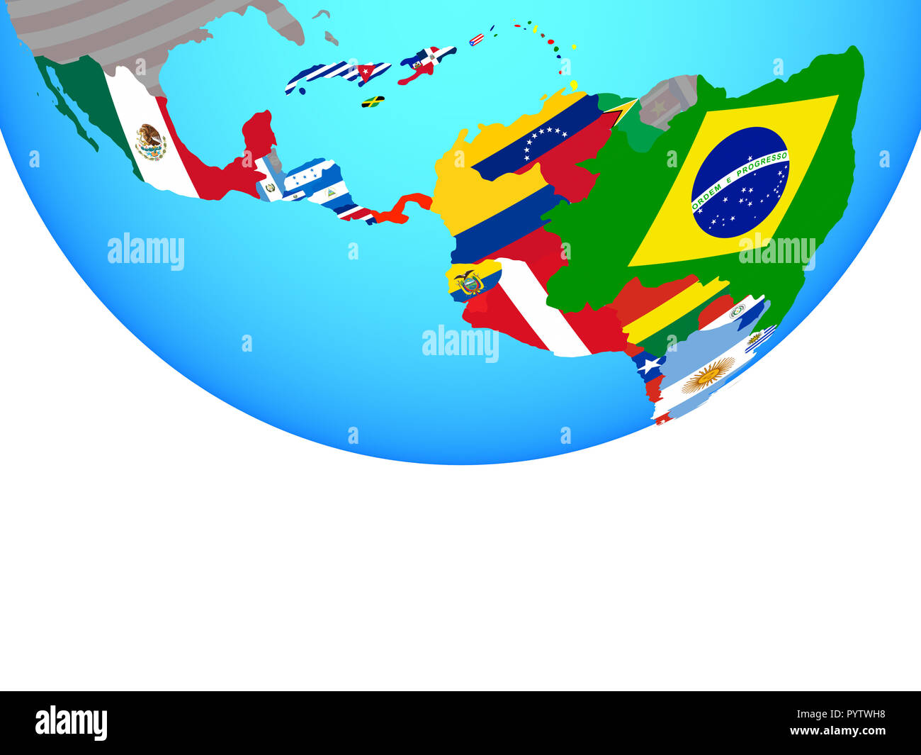 Map latin america flags countries hi-res stock photography and images ...