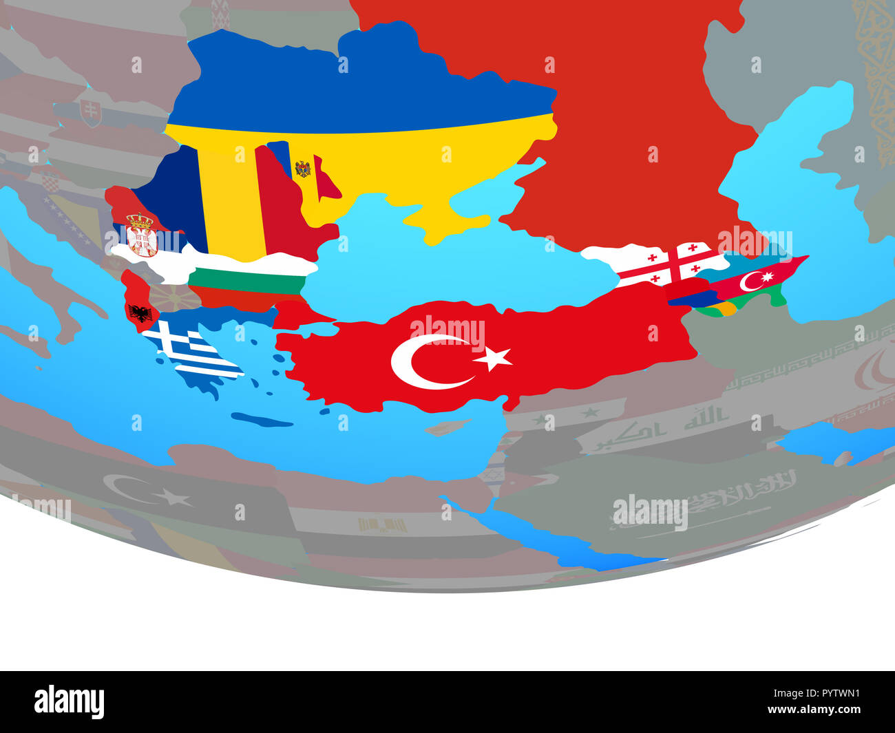 Bsec countries on globe hi-res stock photography and images - Alamy
