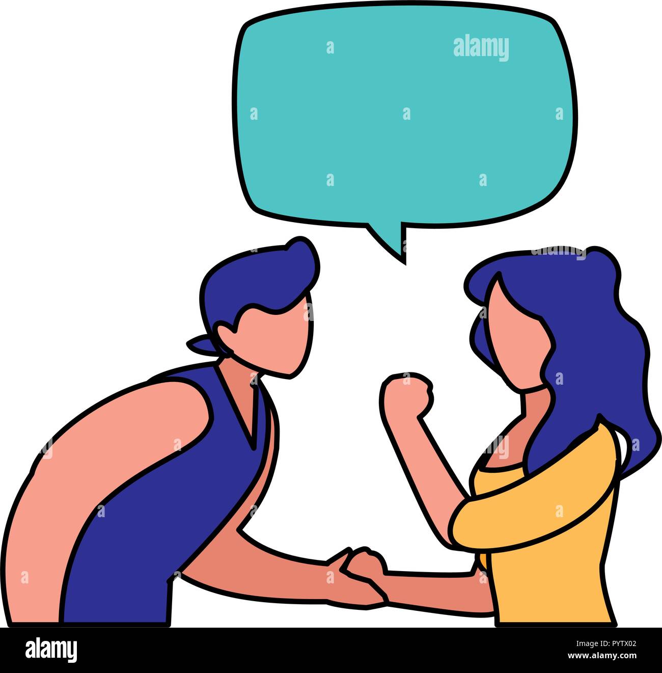 avatar couple having a conversation over white background, vector ...